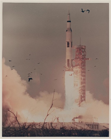 Apollo 9 The giant Saturn V rocket taking off from Cape Kennedy by NASA ...